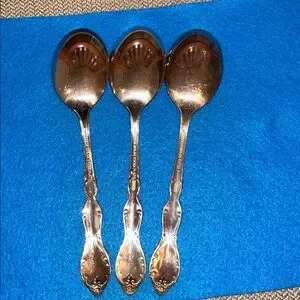 Vintage | Dining | 964 Vtg 3 Large Serving Spoons Wm Rogers Melody ...